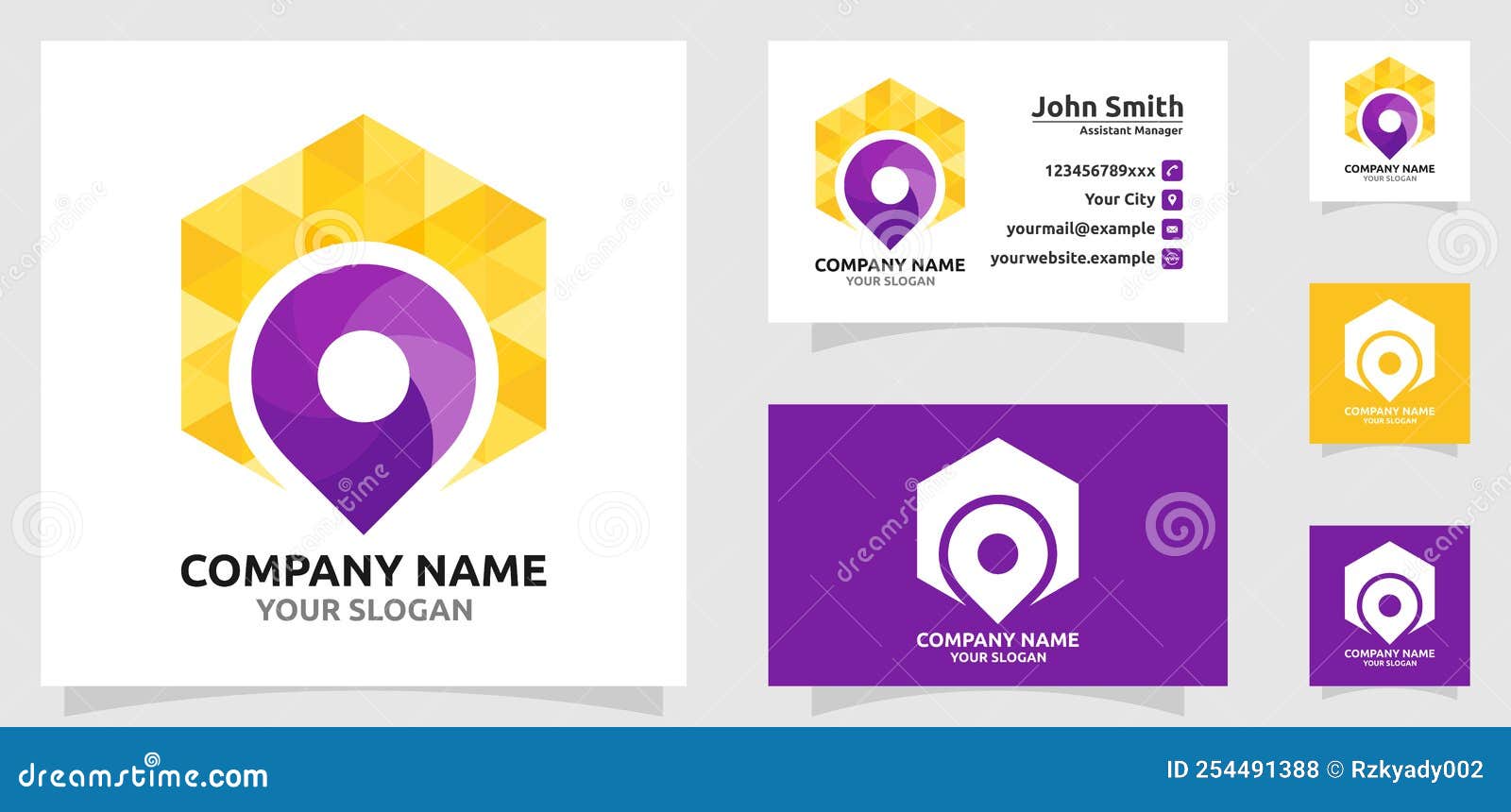 GPS Logo and Hexagonal Geometric Logo Vector Stock Vector ...