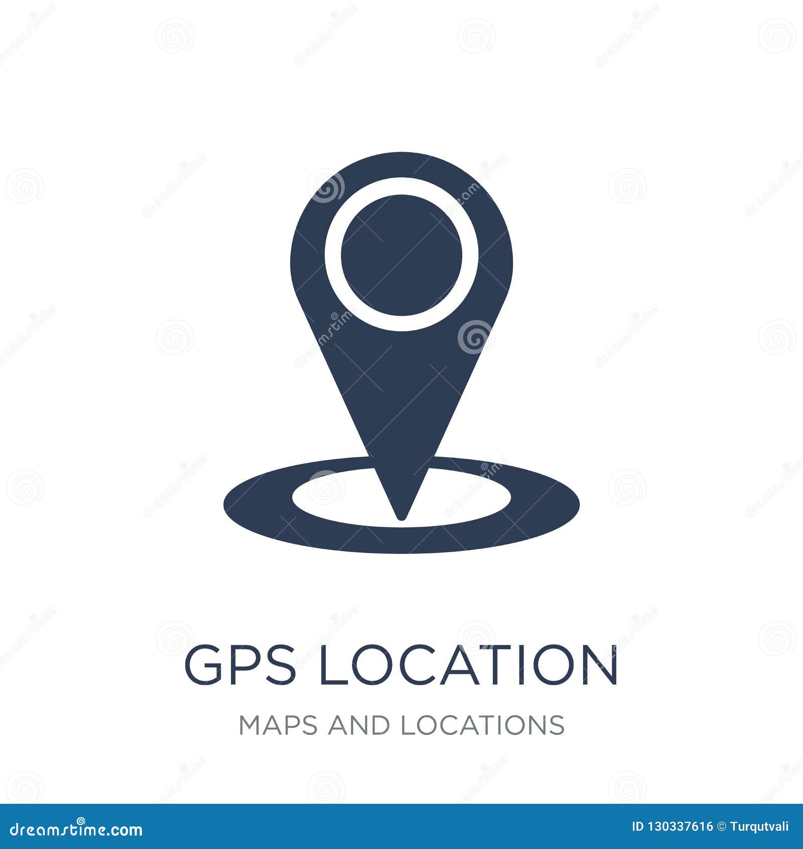 GPS Location Icon. Trendy Flat Vector GPS Location Icon on White Stock ...