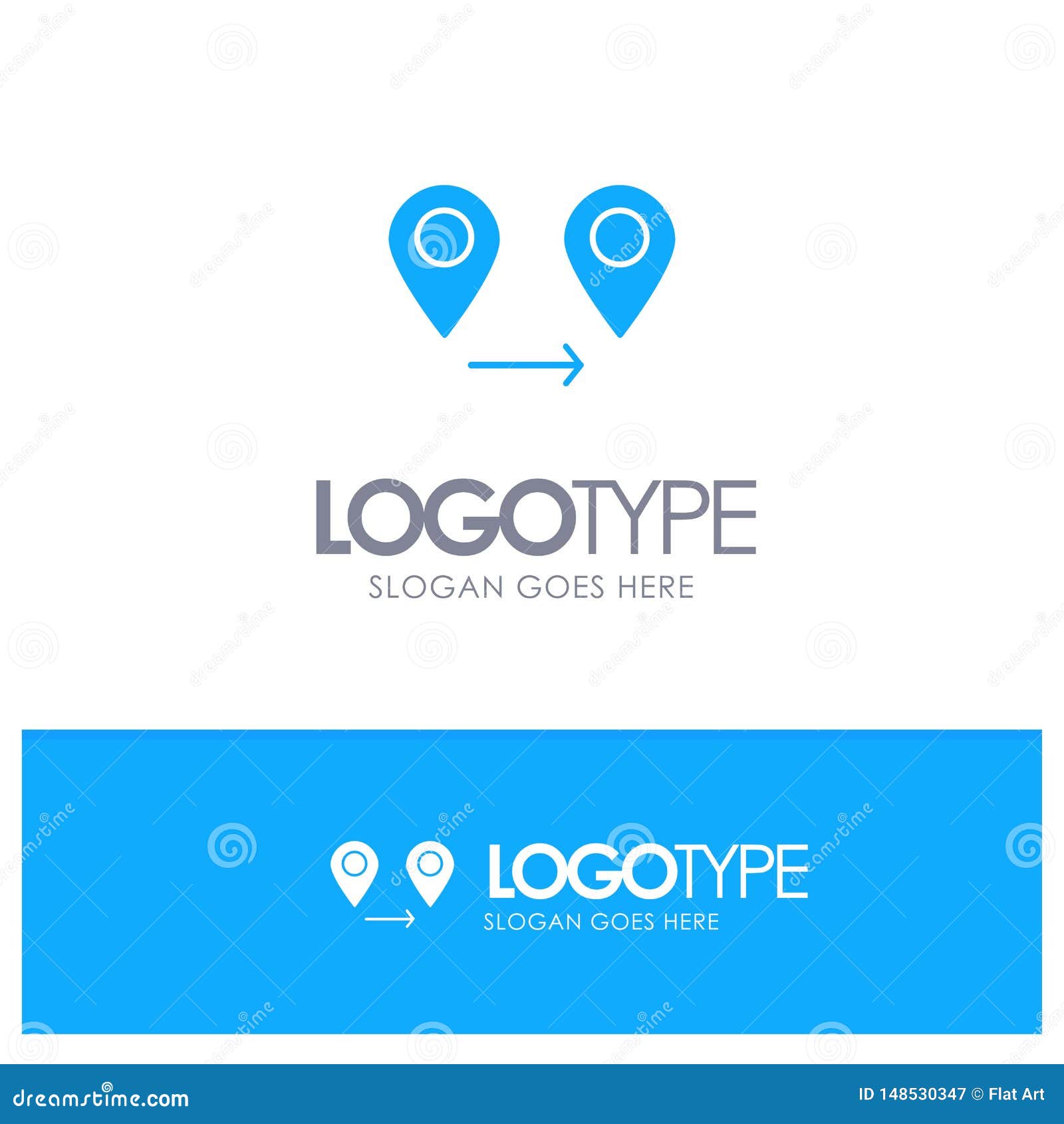 Gps, Location, Map Blue Solid Logo with Place for Tagline Stock Vector ...