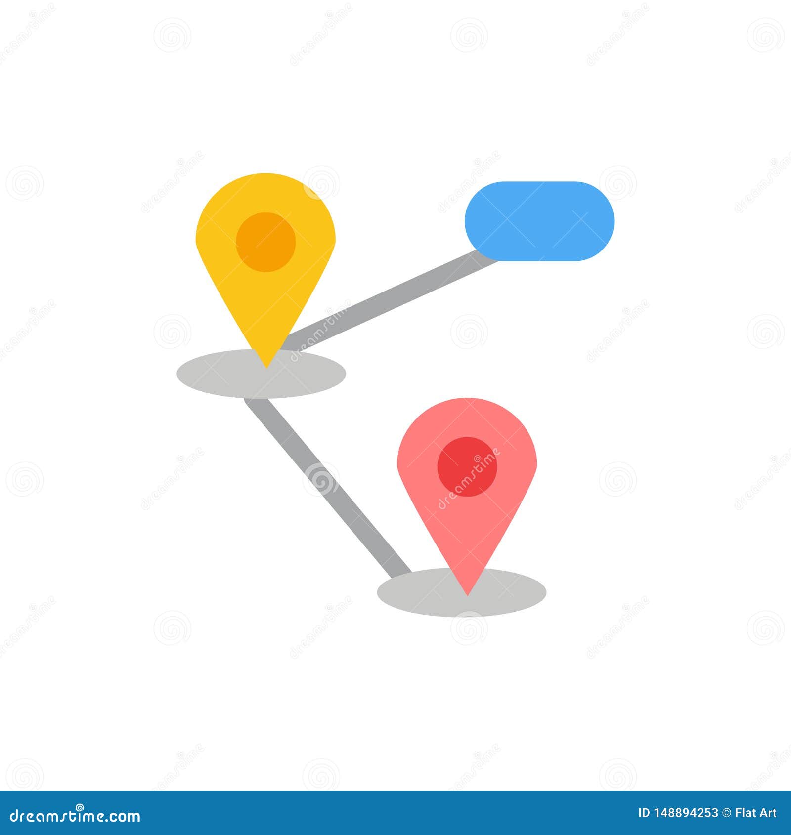 Gps, Location, Map Flat Color Icon. Vector Icon Banner Template Stock ...