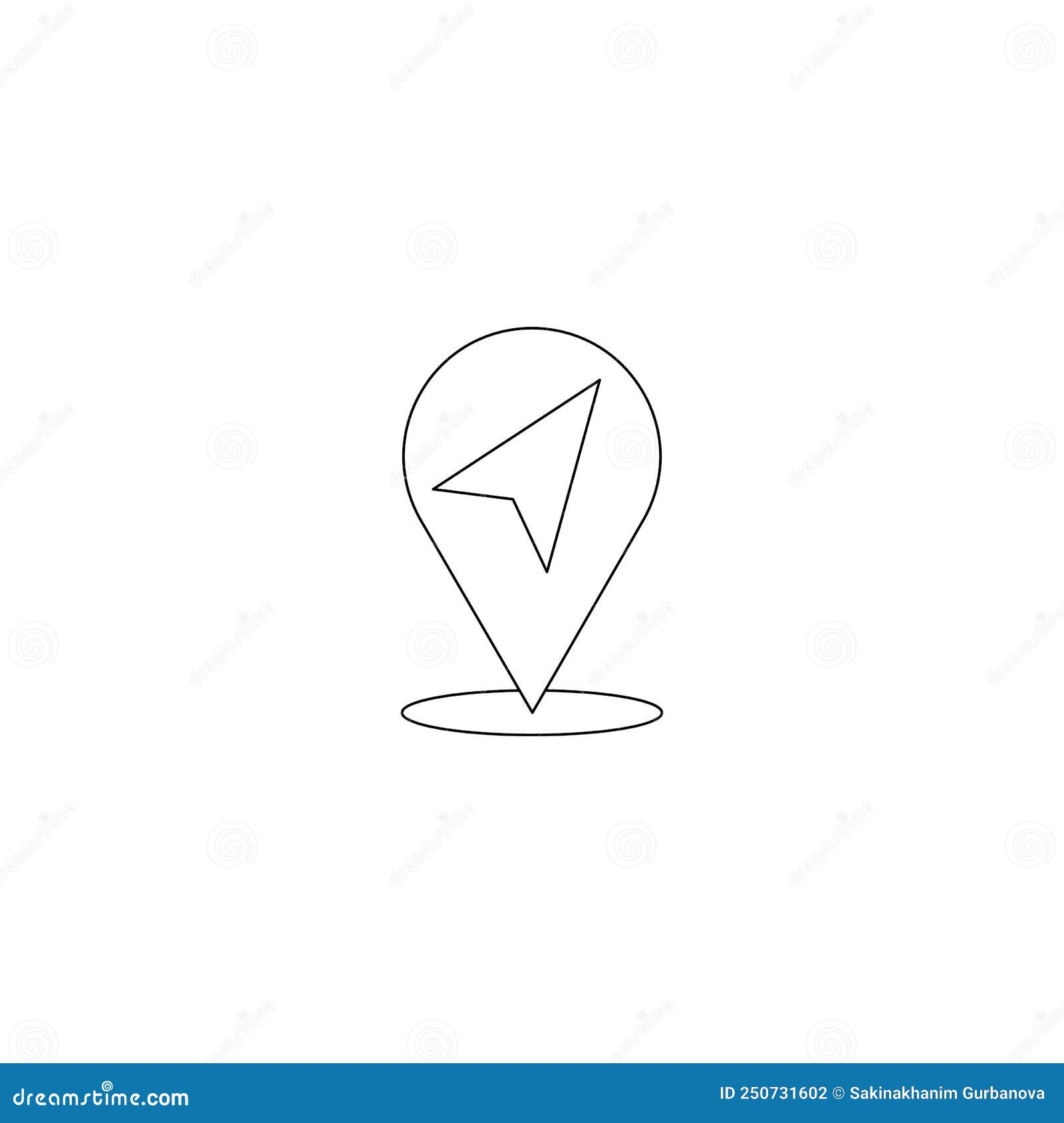 Gps Location Map Pointer Thin Line Illustration Stock Vector ...