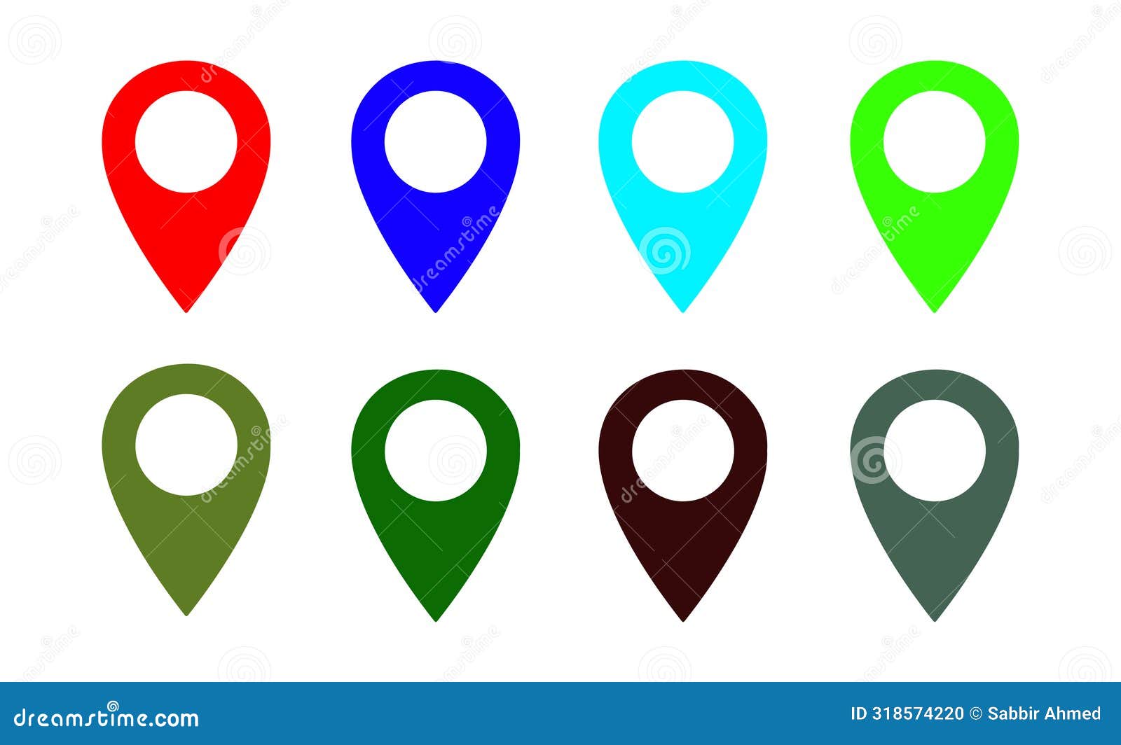 Navigation Pin or Map Pin Vector Stock Vector - Illustration of label ...