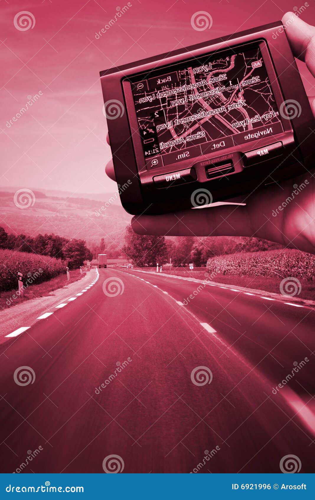 GPS in a man hand stock photo. Image of locating, locate - 6921996