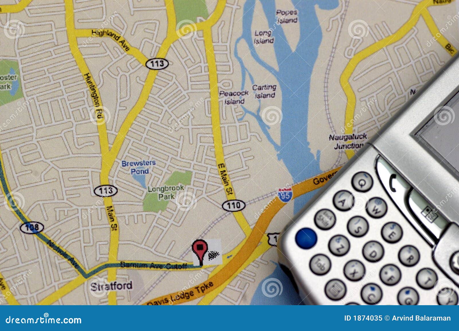 GPS and Map stock image. Image of maritime, pointer, steer - 1874035