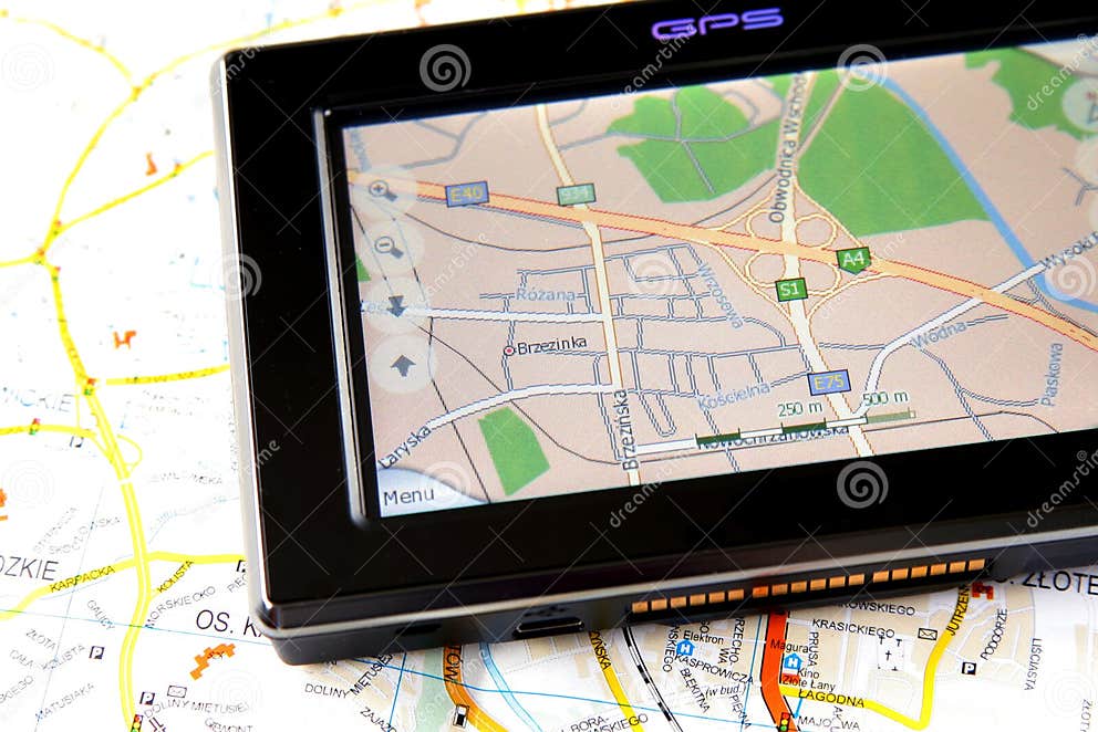 GPS and map stock image. Image of navigate, hikers, device - 4087643
