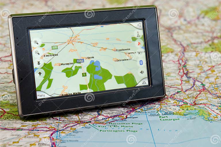 GPS and Map stock photo. Image of screen, positioning - 9612256