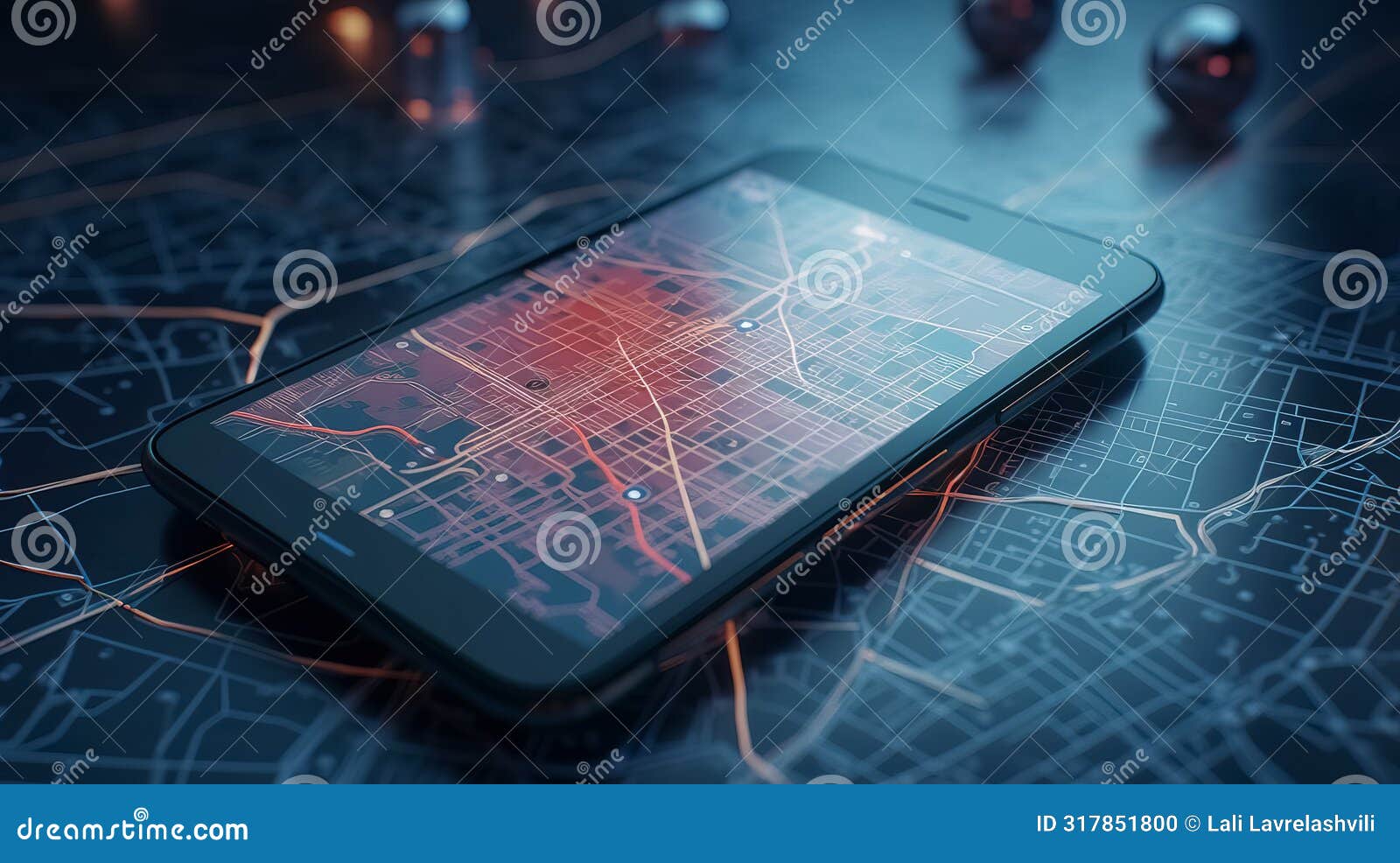 GPS Map, Digital Pin Address Location on Mobile Apps Stock Illustration ...