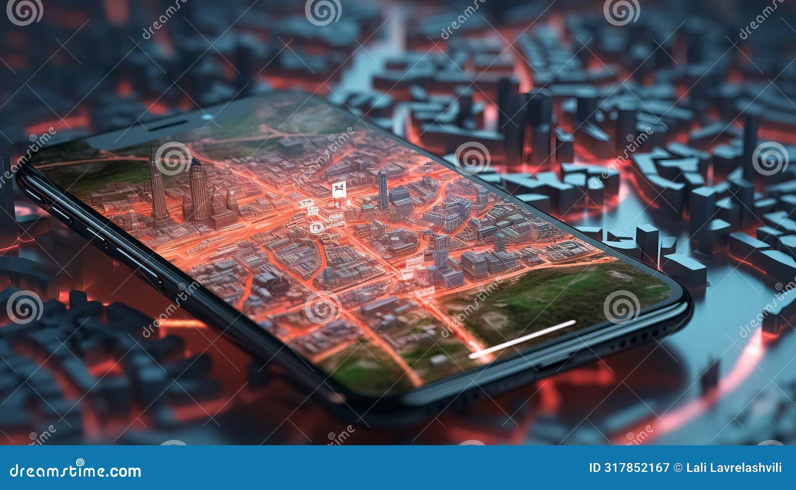 GPS Map, Digital Pin Address Location on Mobile Apps Stock Illustration ...