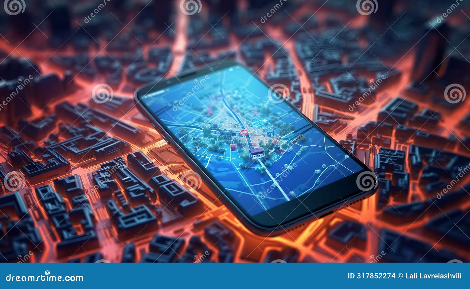 GPS Map, Digital Pin Address Location on Mobile Apps Stock Illustration ...