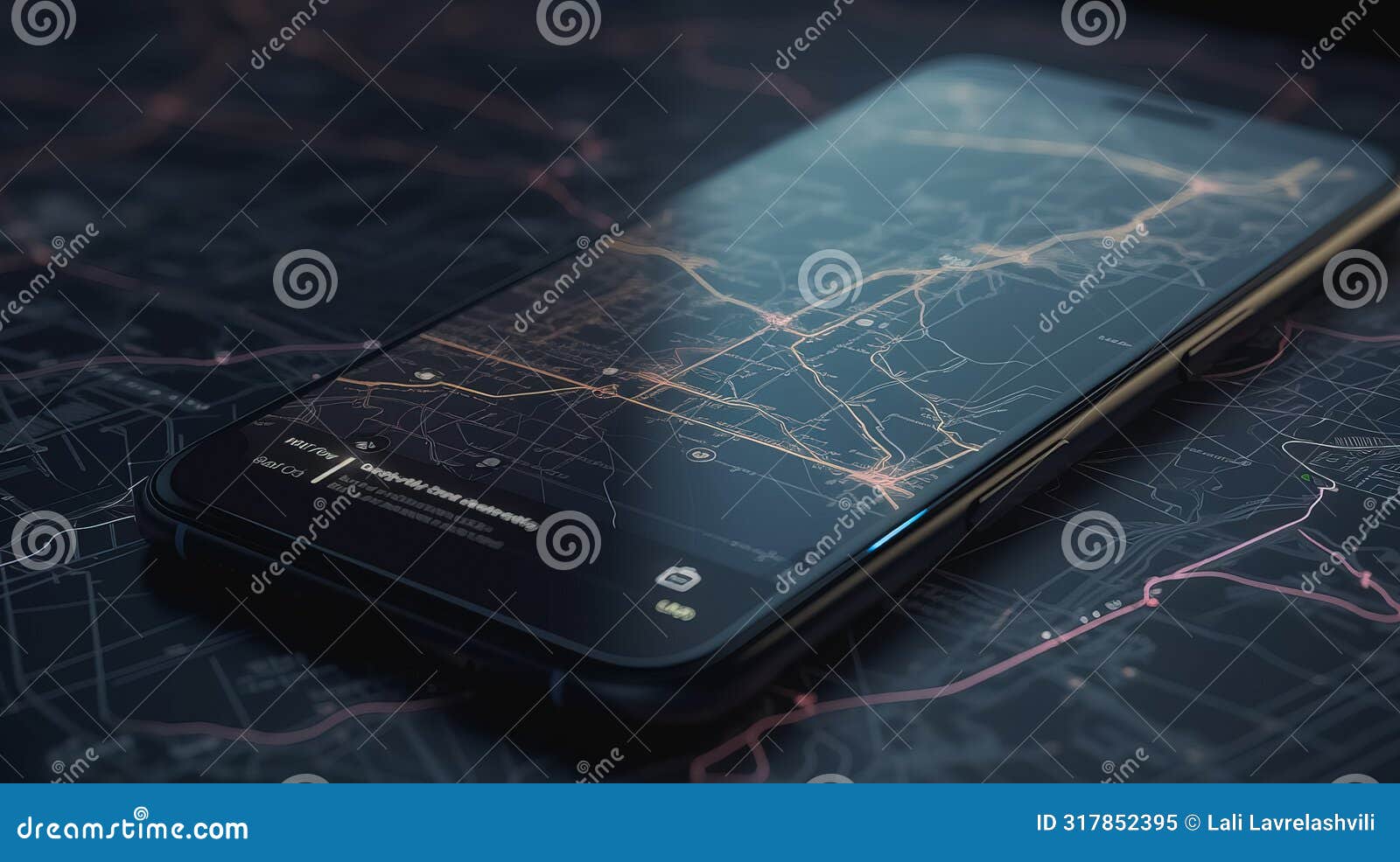 GPS Map, Digital Pin Address Location on Mobile Apps Stock Illustration ...