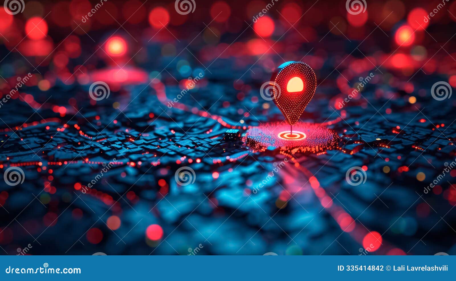 GPS Map, Digital Pin Address Location on Mobile Apps Stock Illustration ...