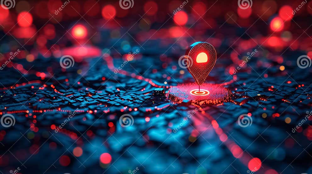 GPS Map, Digital Pin Address Location on Mobile Apps Stock Illustration ...