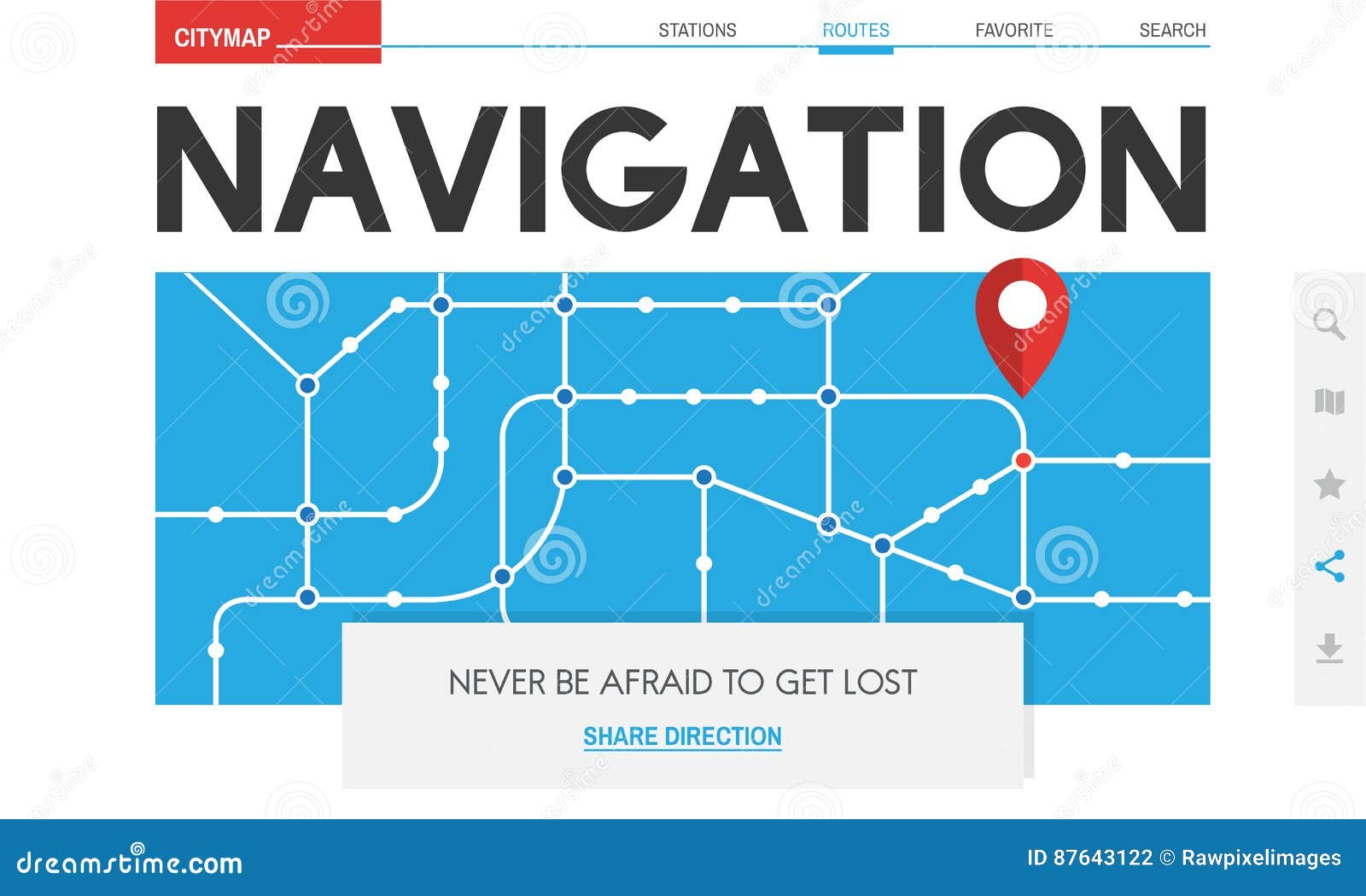GPS Map Directions Navigation Location Concept Stock Illustration ...