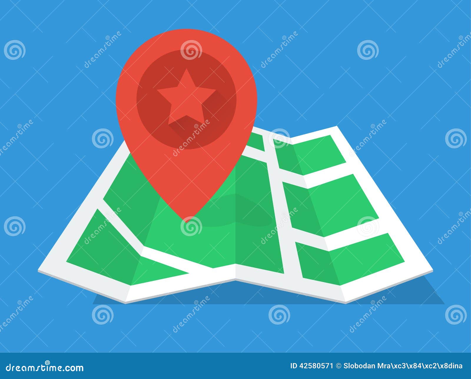 GPS Map flat design stock vector. Illustration of simple - 42580571