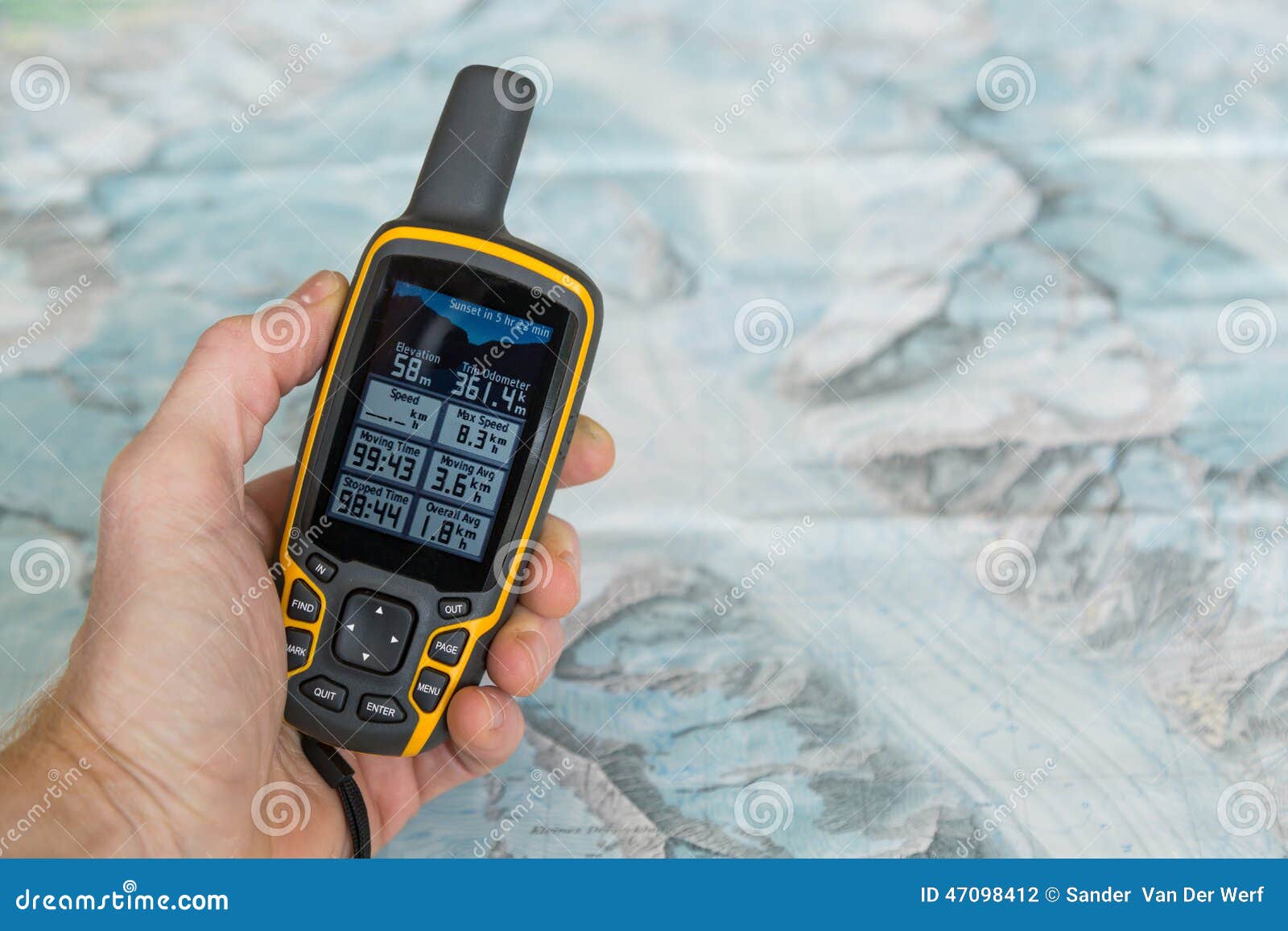 GPS and map stock photo. Image of locate, adventure, handheld - 47098412