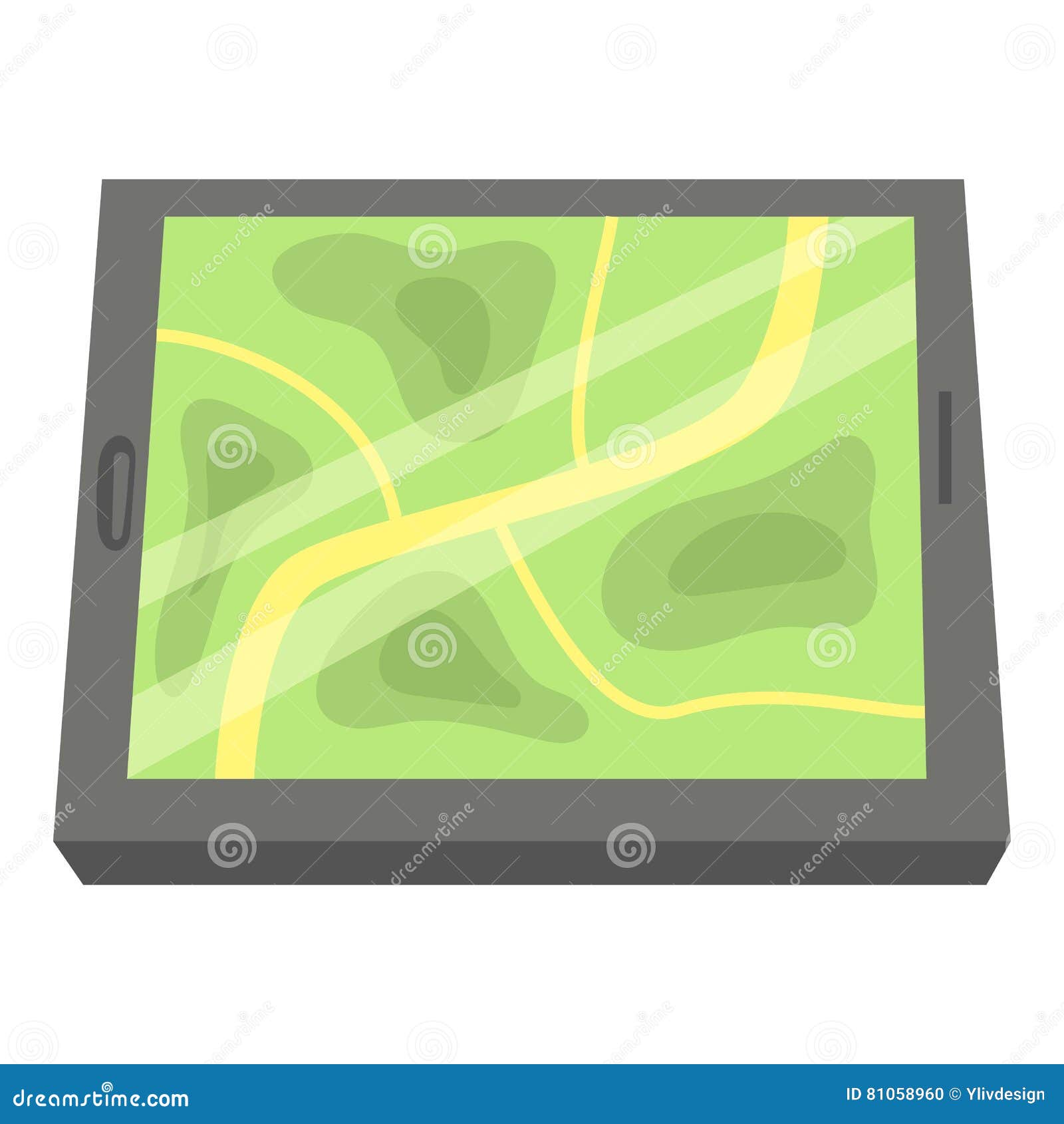 GPS Map Icon, Cartoon Style Stock Vector - Illustration of house ...