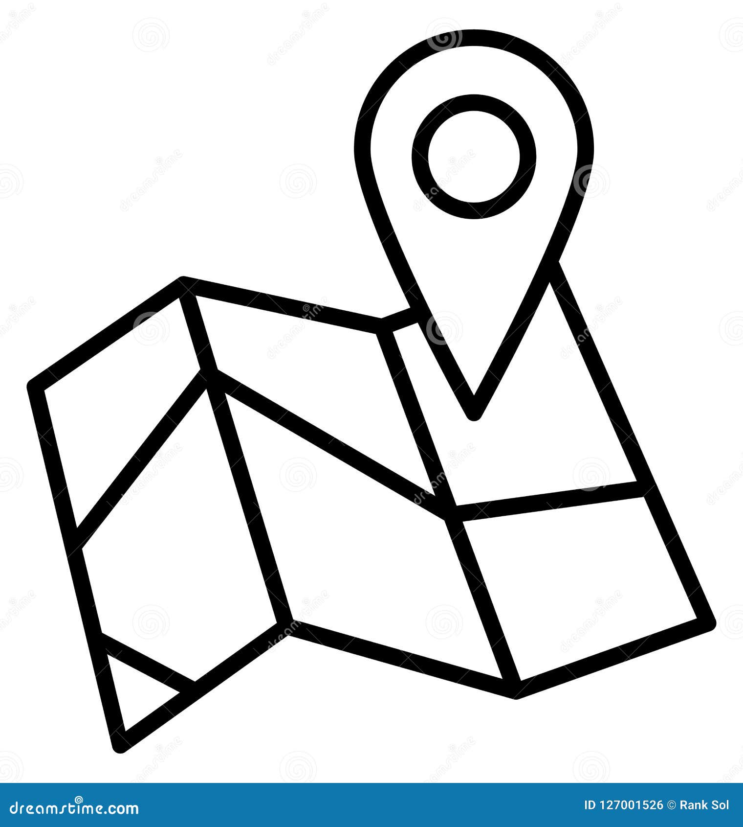 GPS Map Isolated Vector with Line and Fill Icon Stock Vector ...