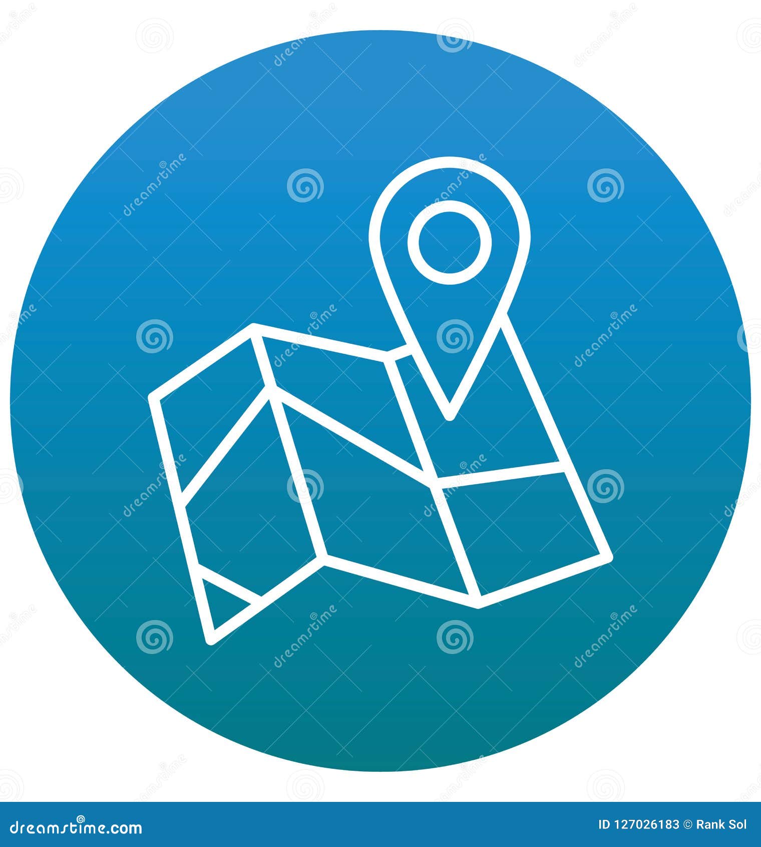 GPS Map Isolated Vector with Line and Fill Icon Stock Vector ...