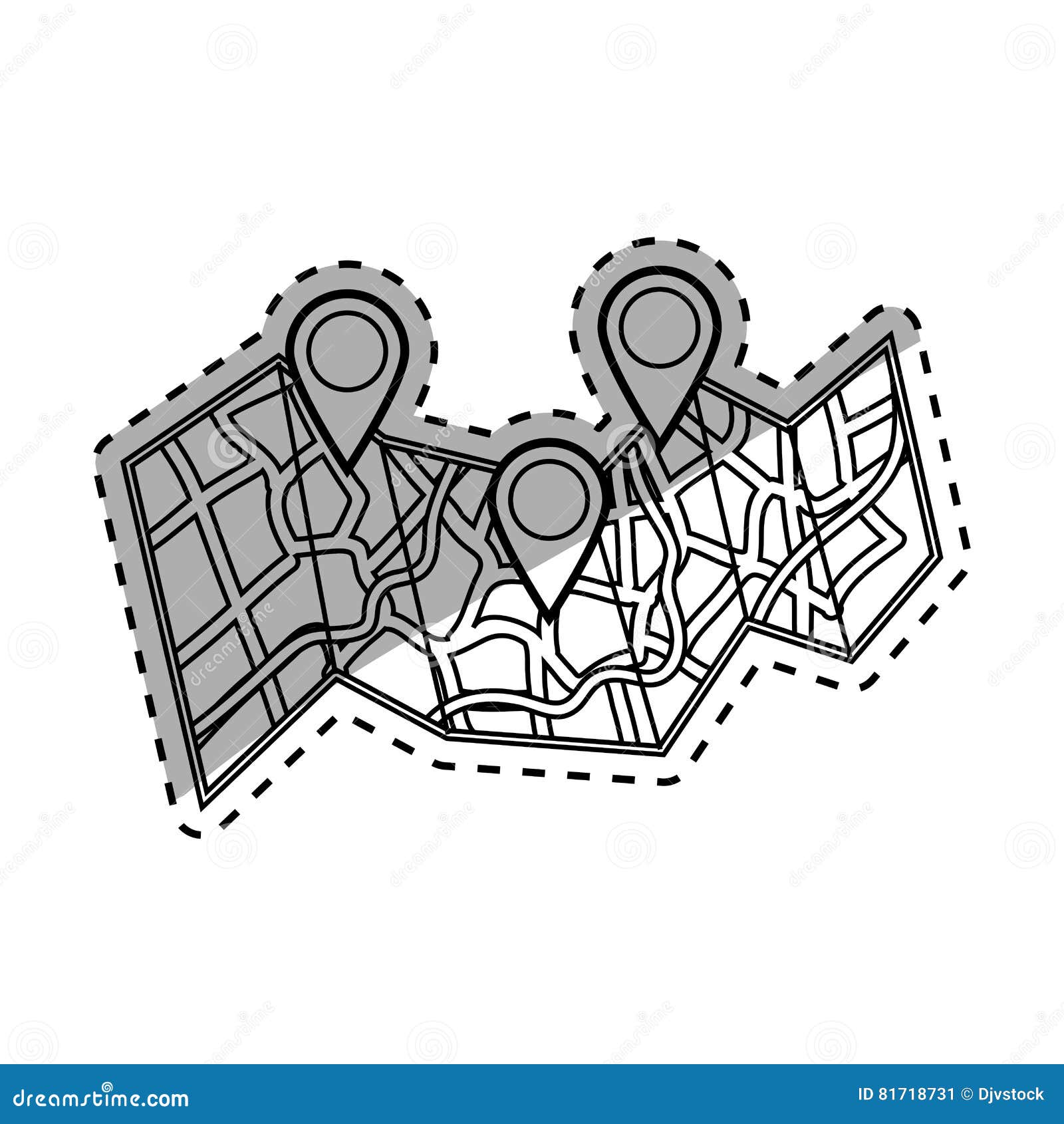 GPS map location stock vector. Illustration of element - 81718731