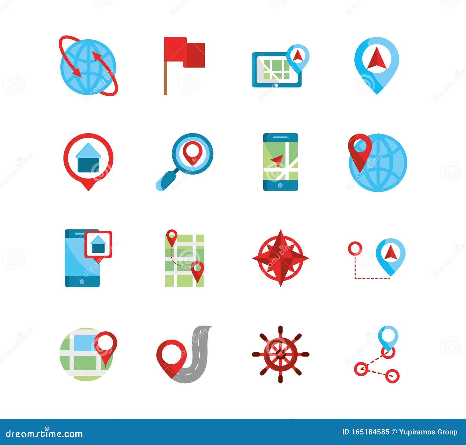 Gps Map and Navigation Icons Collection Stock Vector - Illustration of ...