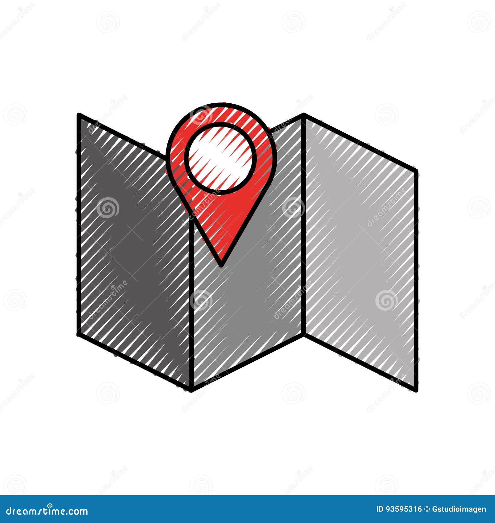 Gps map pointer cartoon stock vector. Illustration of arrow - 93595316