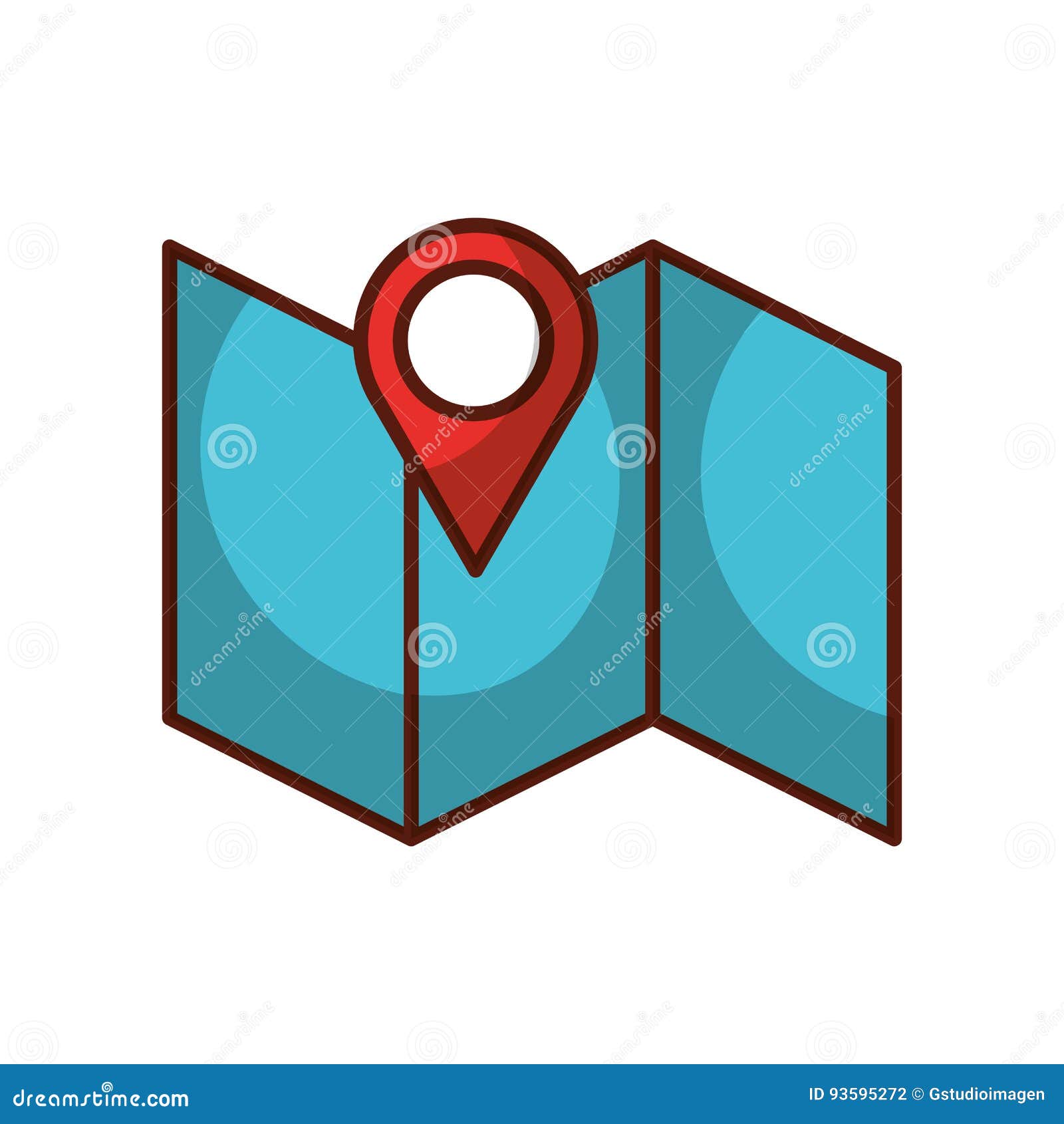 Gps map pointer cartoon stock vector. Illustration of direction - 93595272