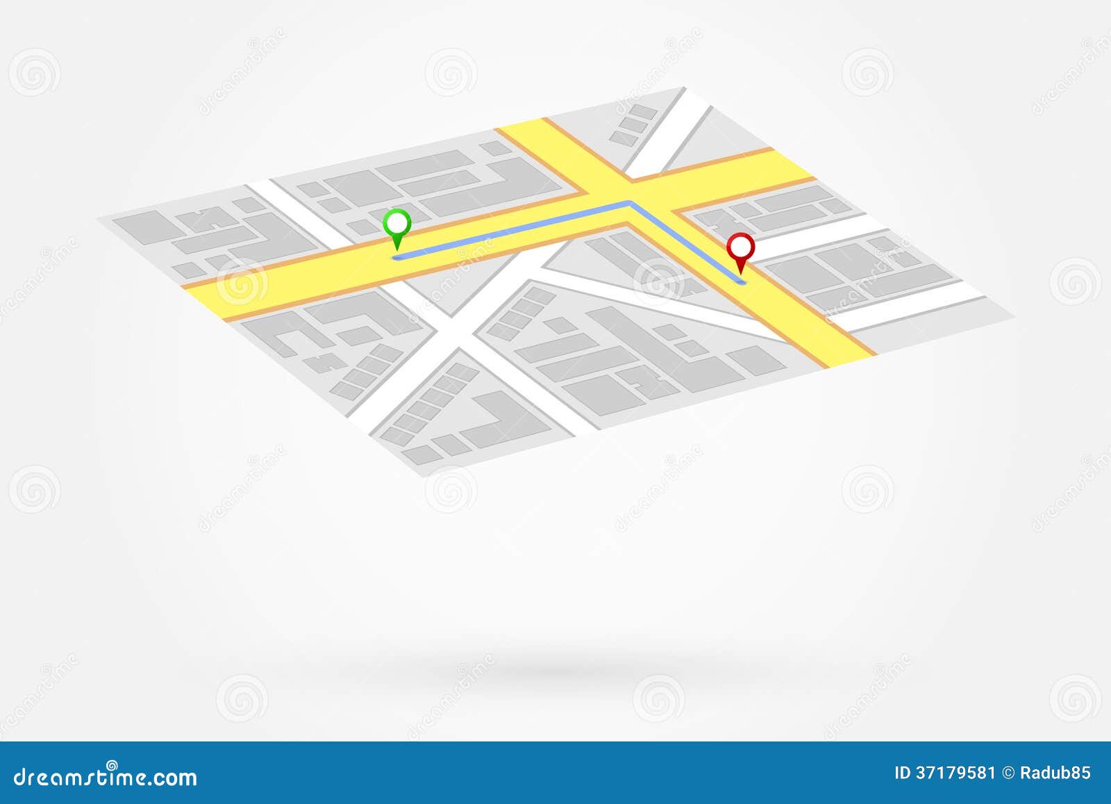 Gps Map Shows Way To Home stock vector. Illustration of location - 37179581