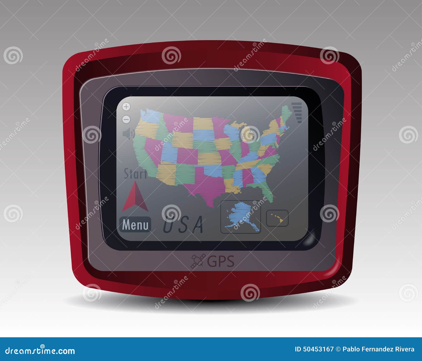 GPS with map of USA stock illustration. Illustration of modern - 50453167