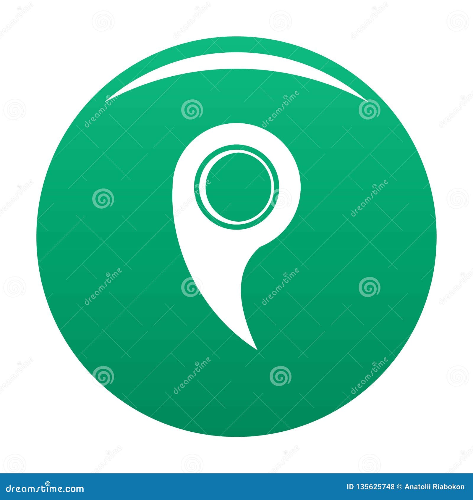Gps mark icon vector green stock vector. Illustration of point - 135625748