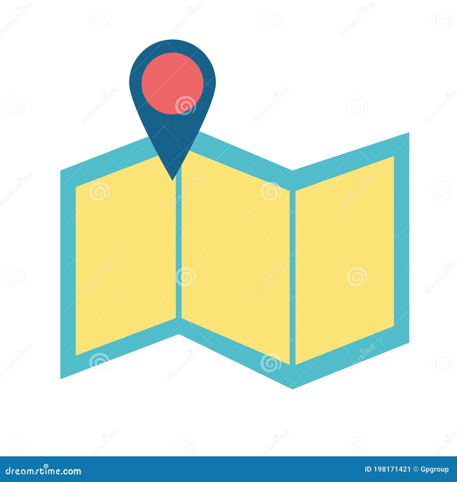 Gps Mark on Map Flat Style Icon Vector Design Stock Vector ...