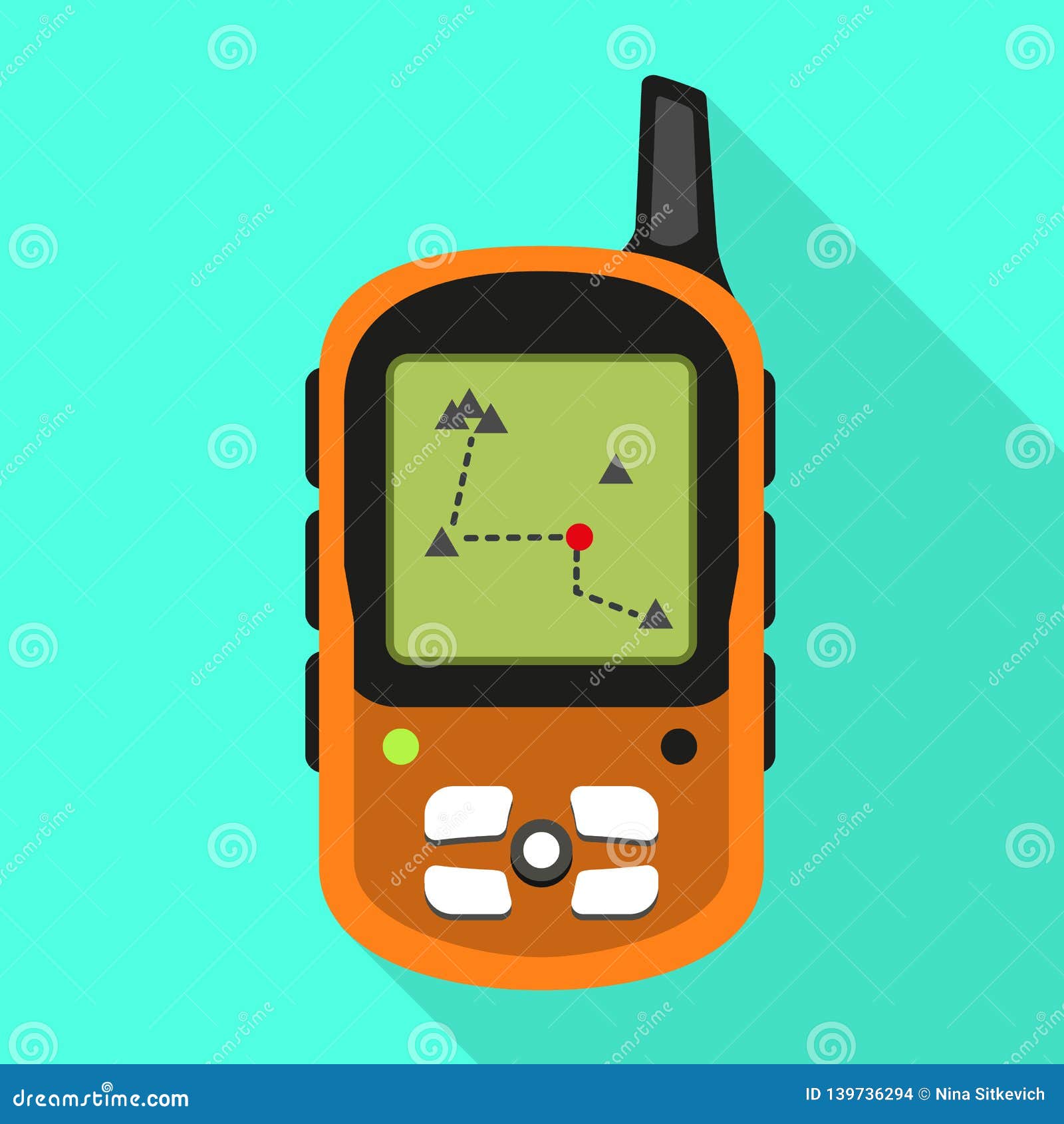 Gps Mountain Tracker Icon, Flat Style Stock Vector - Illustration of ...