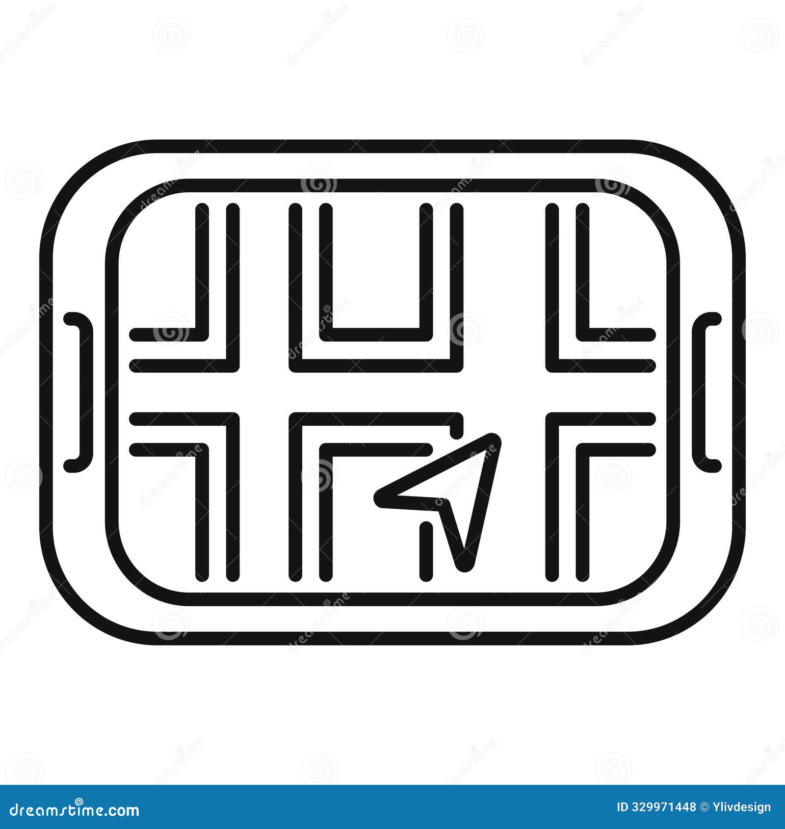 Gps Navigation App Showing City Map with Cursor Icon Stock Illustration ...