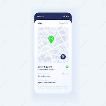 GPS Navigation App Smartphone Interface Vector Template Stock Vector ...