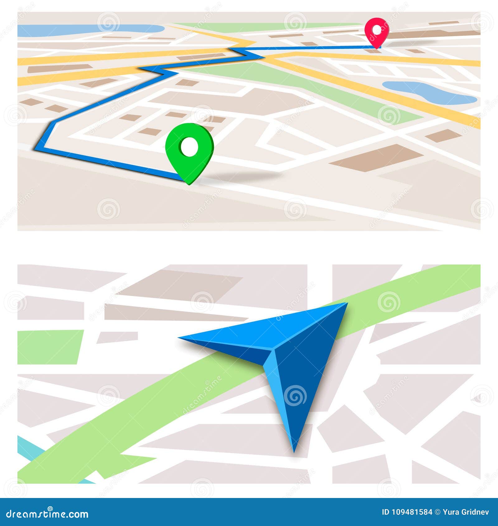 Gps Navigation Background. City Map. Vector Illustration. Stock Vector ...