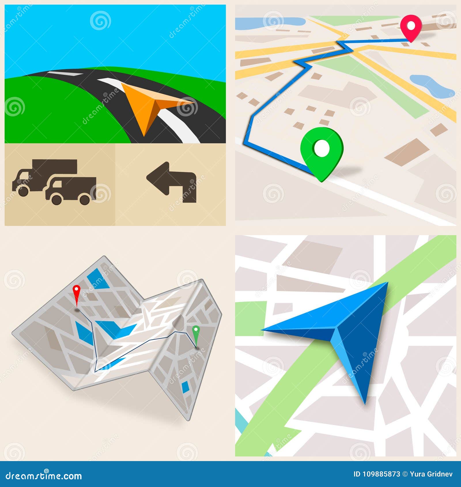 Gps Navigation Background. City Map. Vector Illustration. Stock Vector ...