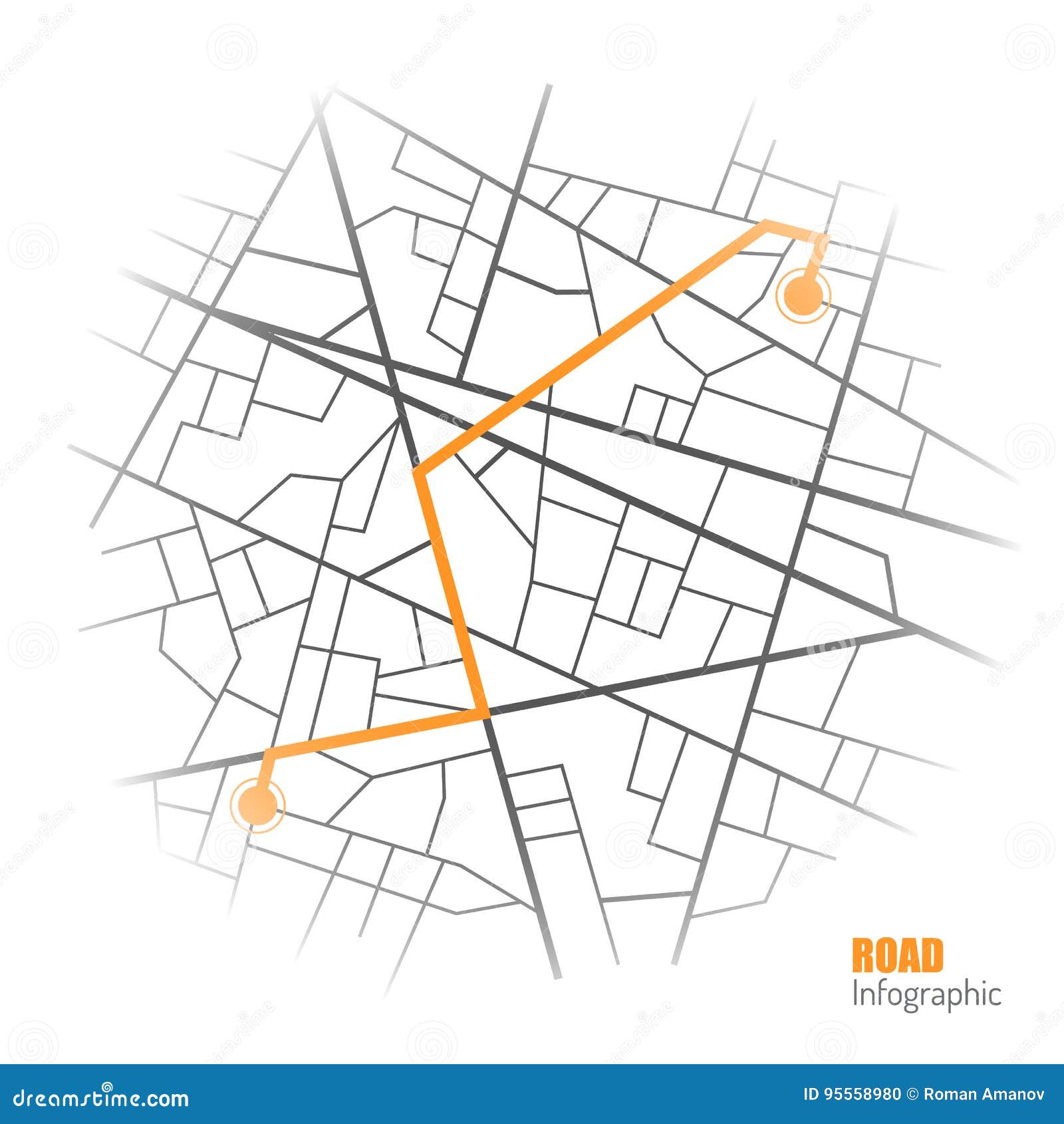 Gps Navigation Background. Road Map Isolated on White Stock Vector ...