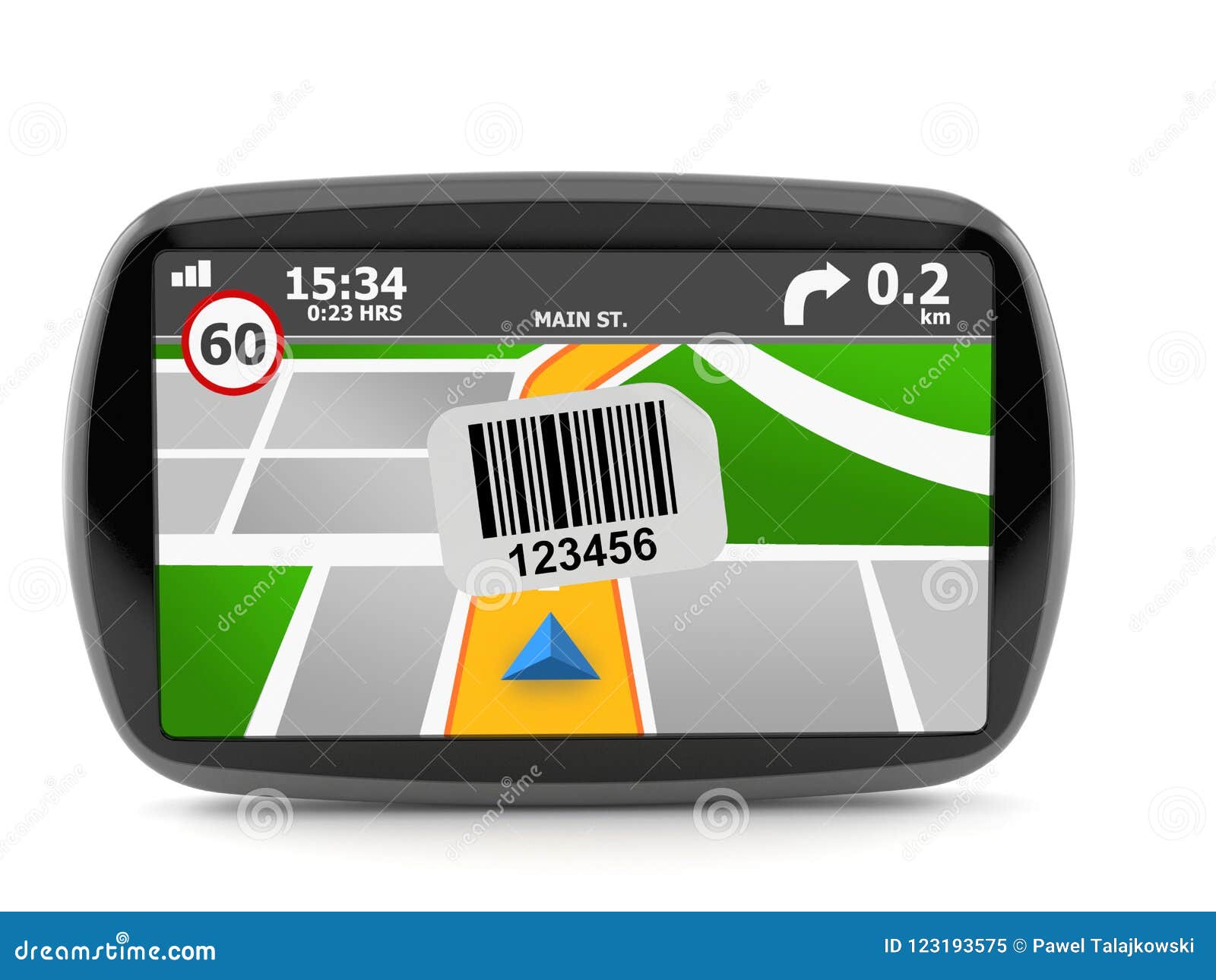 GPS Navigation with Barcode Sticker Stock Illustration - Illustration ...