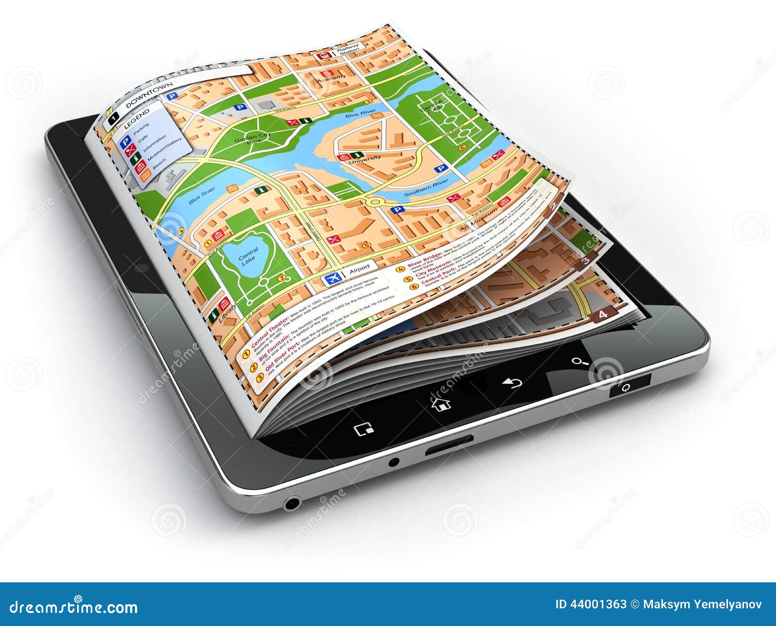 GPS Navigation Concept. Guide Map on the Tablet Pc Screen Stock ...