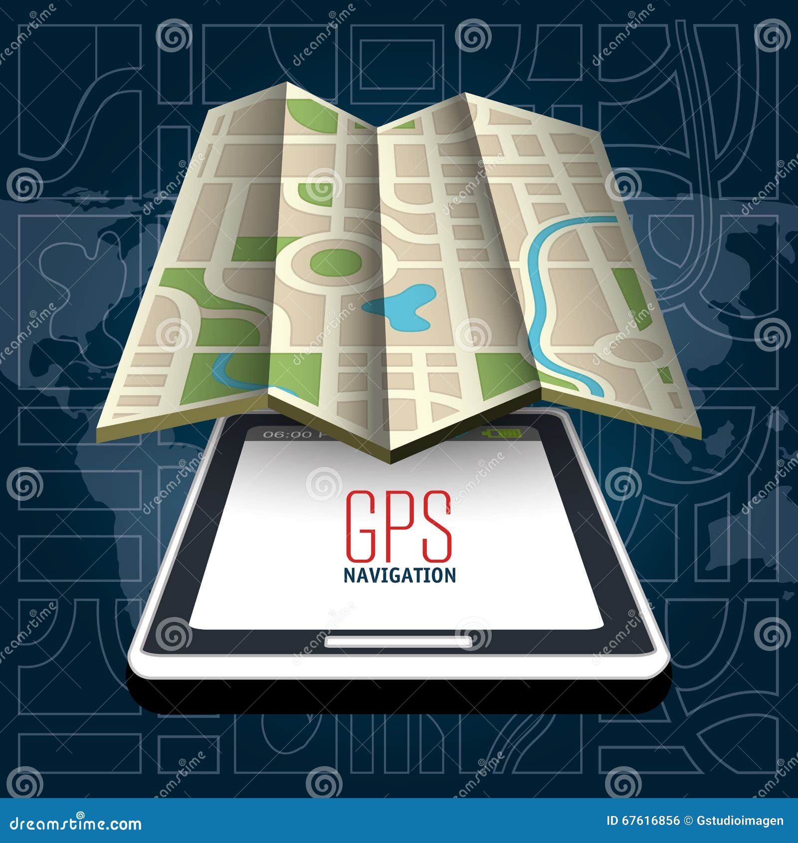 Gps navigation design stock illustration. Illustration of road - 67616856