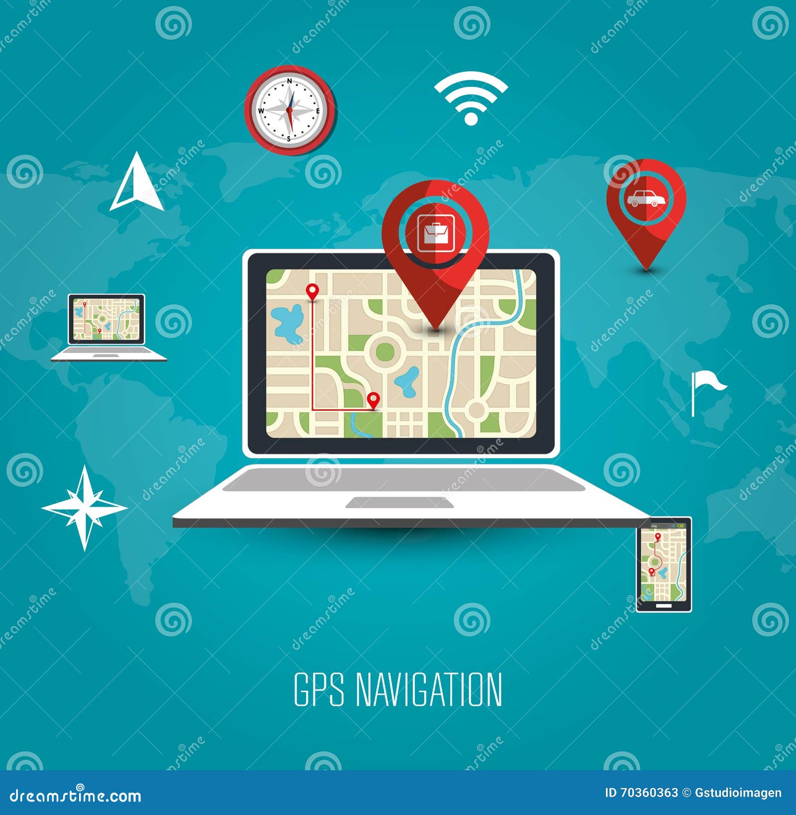 GPS navigation design stock illustration. Illustration of graphic ...