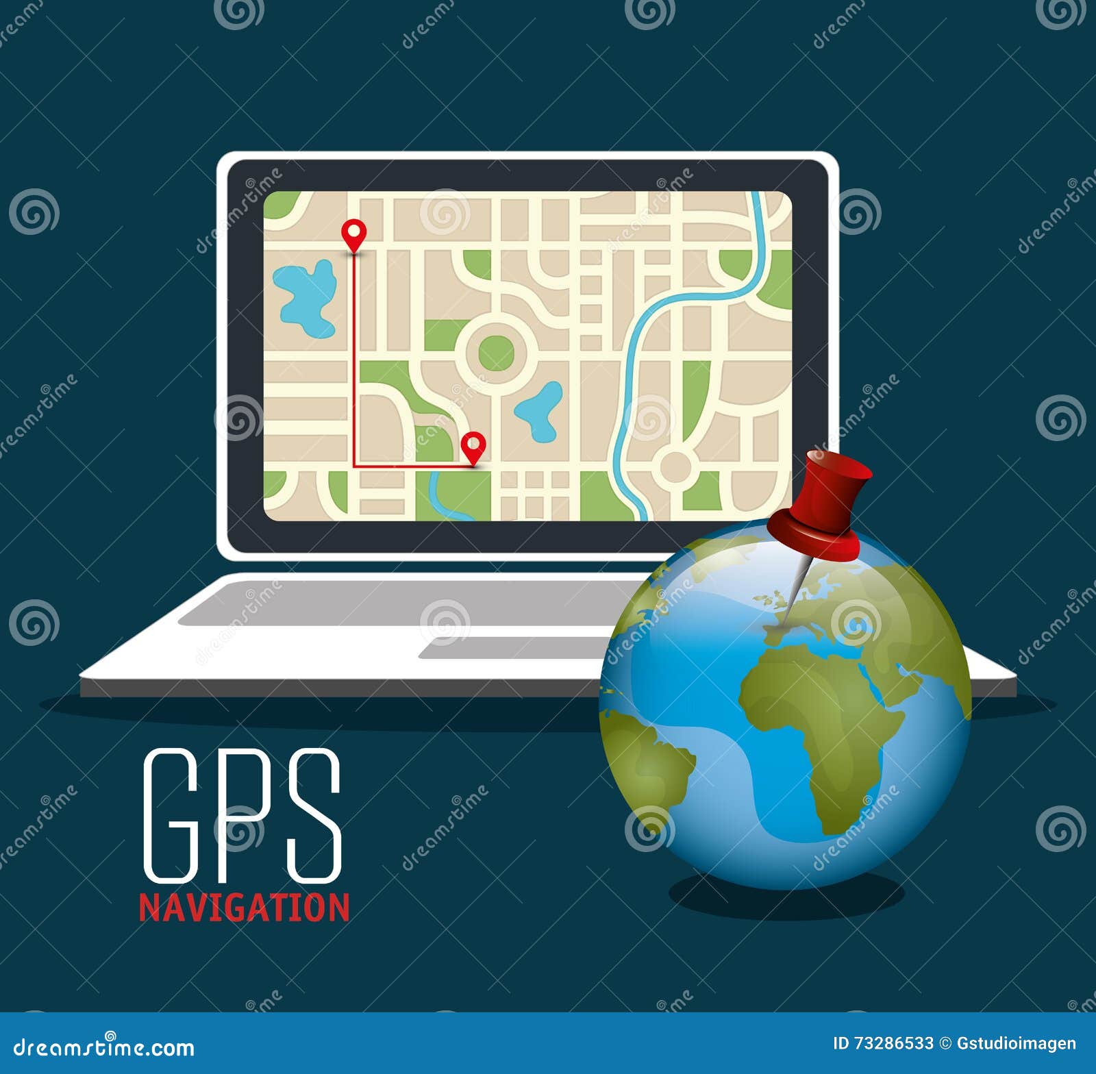 Gps navigation design stock illustration. Illustration of planet - 73286533