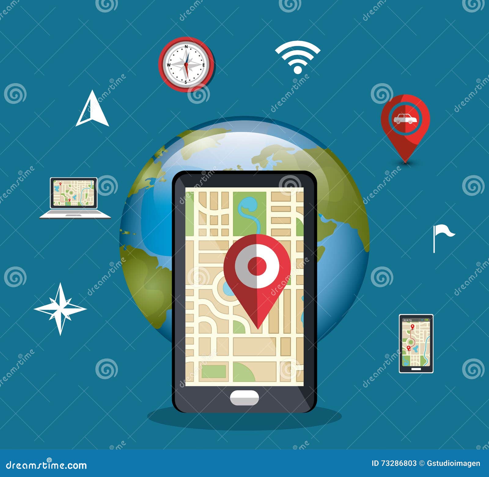 Gps navigation design stock illustration. Illustration of cartography ...