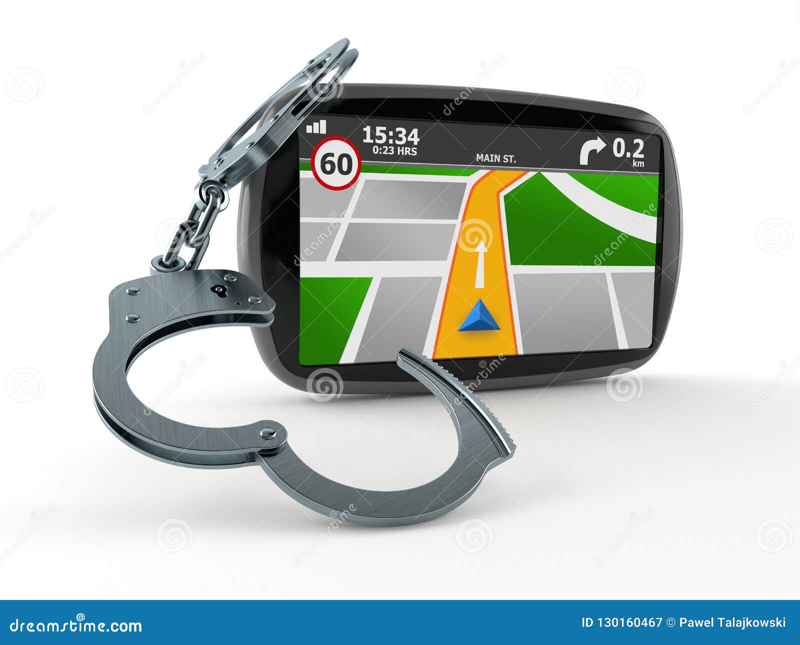 GPS Navigation with Handcuffs Stock Illustration - Illustration of ...
