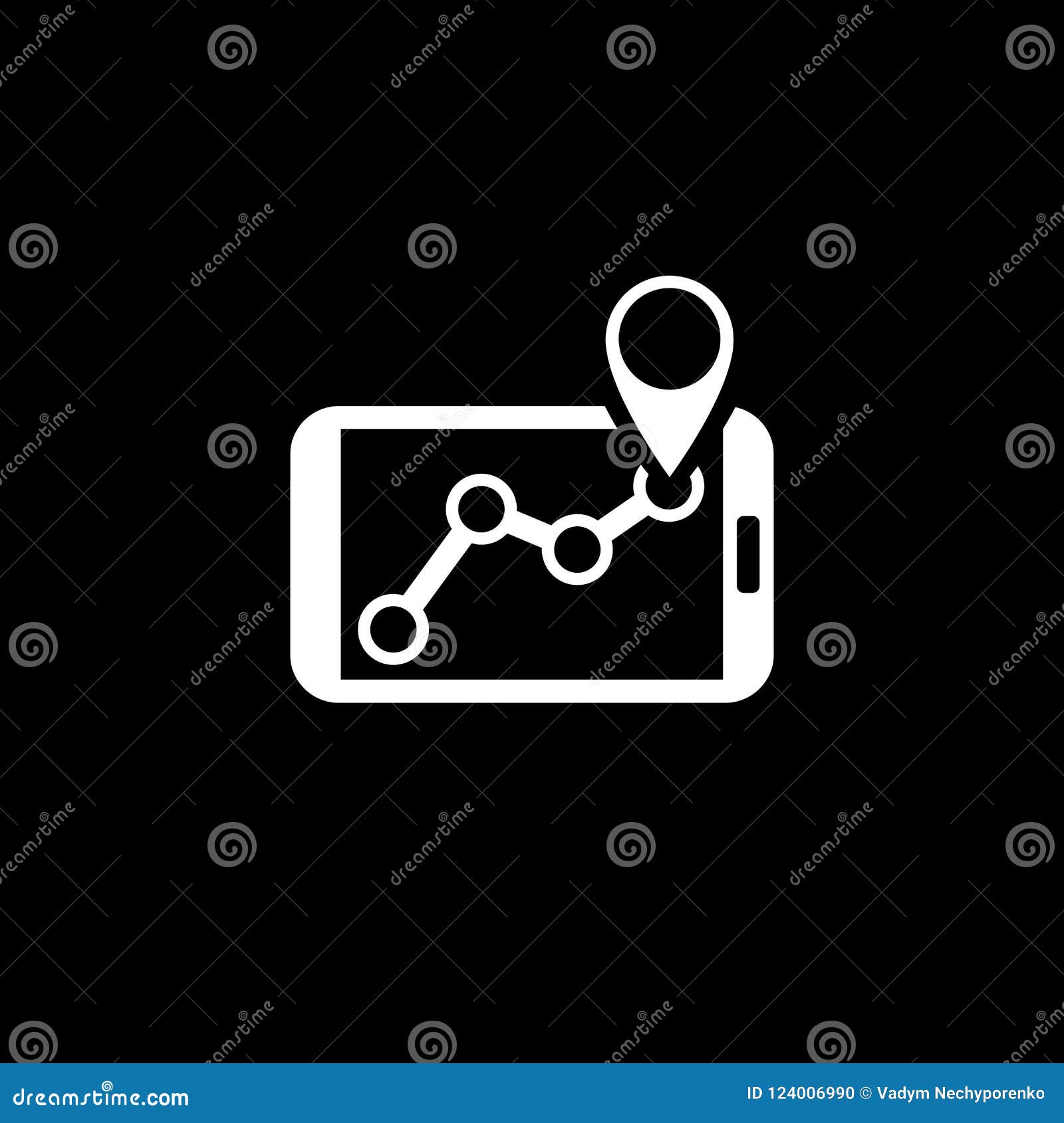 GPS Navigation Icon. Flat Design Stock Illustration - Illustration of ...