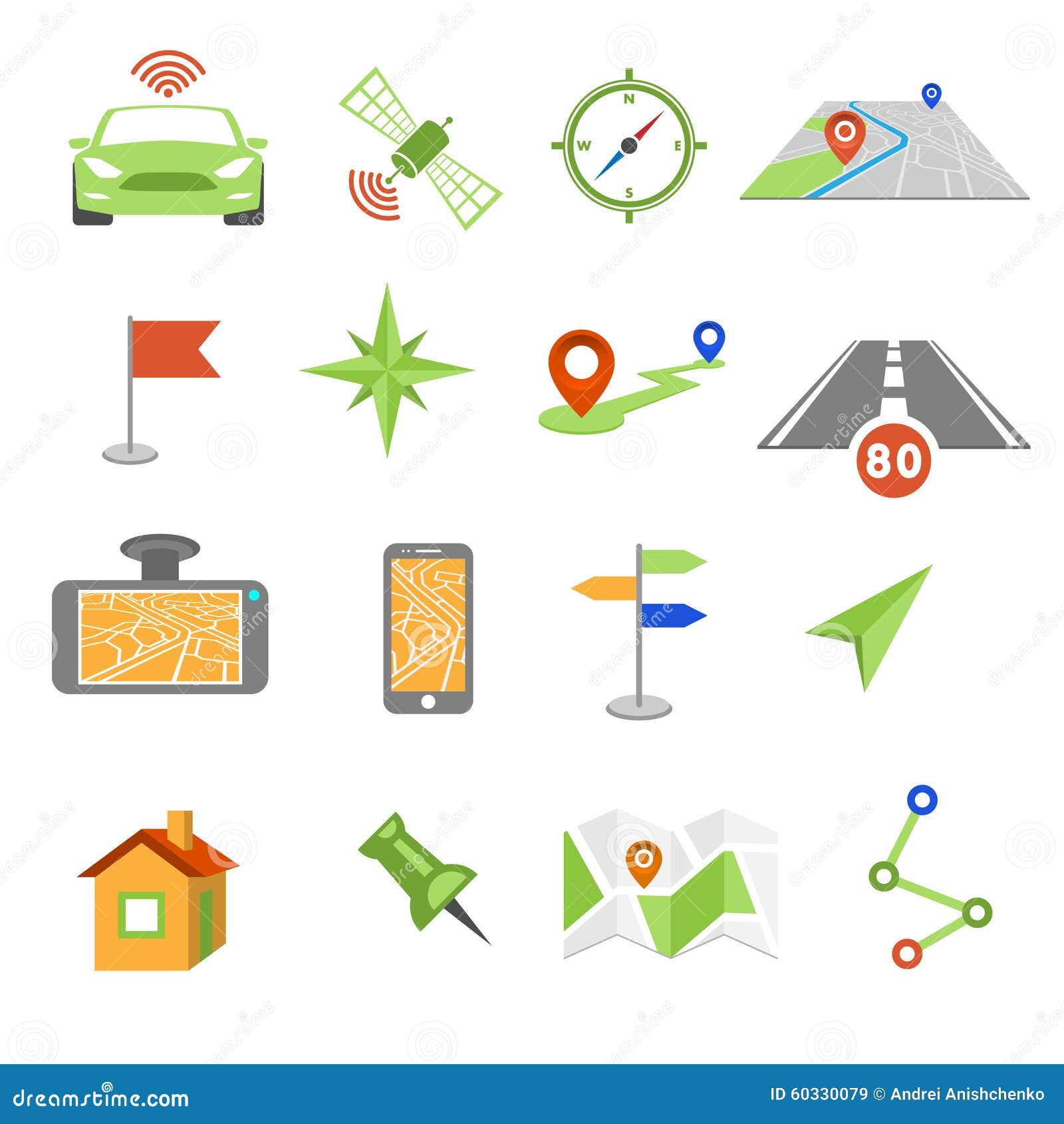 GPS navigation icons stock vector. Illustration of destination - 60330079
