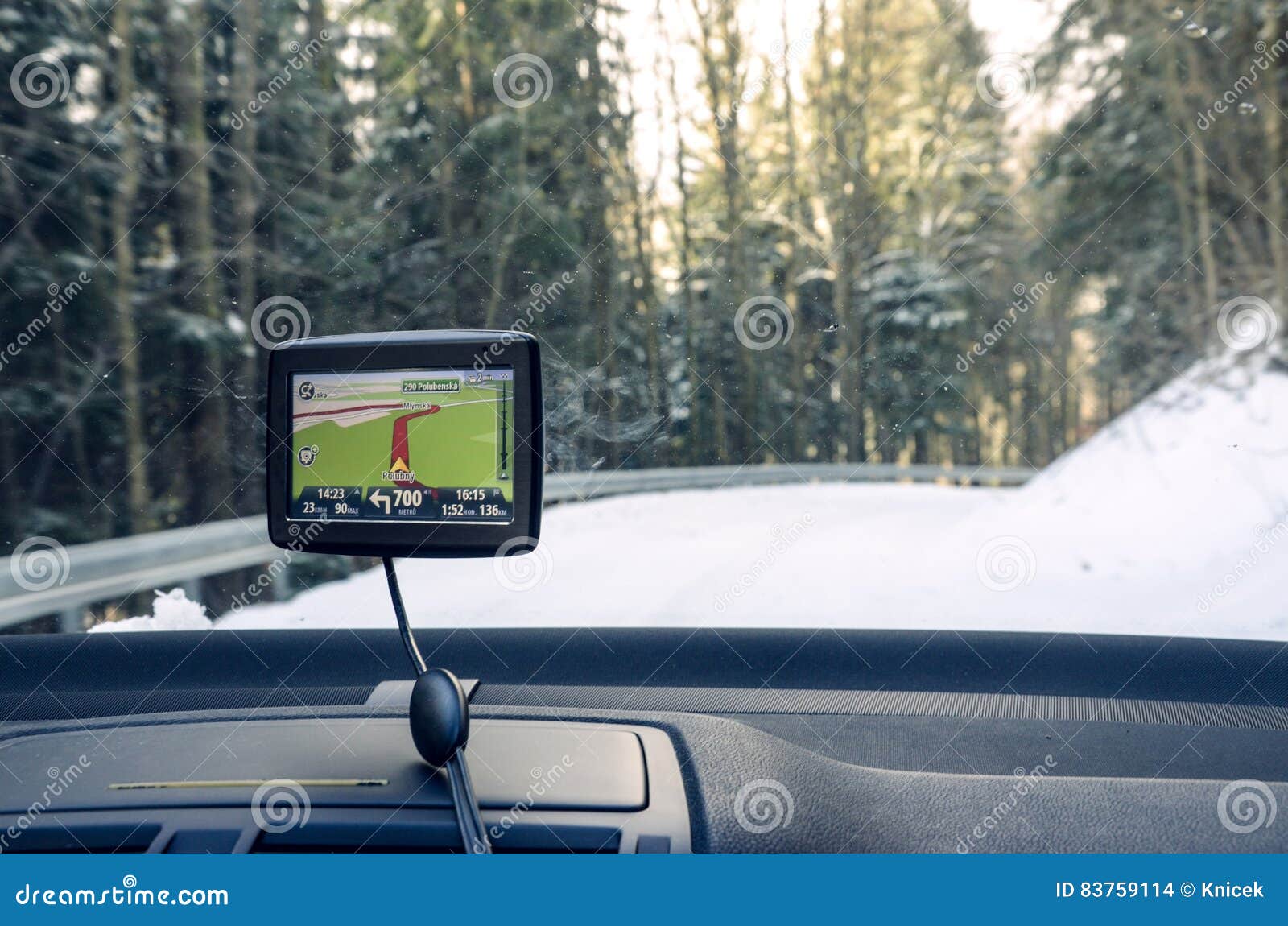 GPS Navigation Inside the Car Stock Photo - Image of destination ...