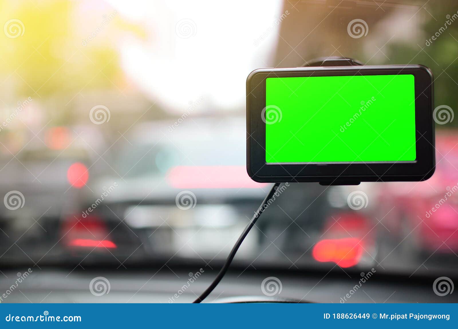 GPS Navigation Inside Car,Touch Screen Stock Image - Image of highway ...