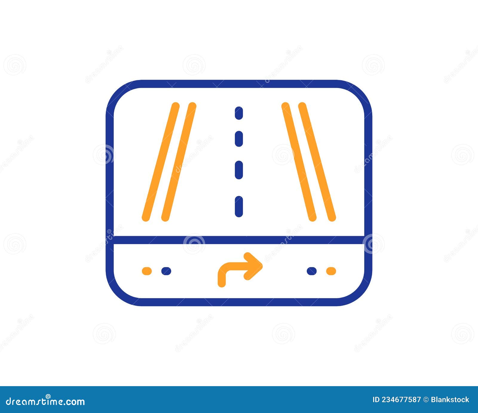 GPS Navigation Line Icon. Road Path Sign. Vector Stock Vector ...