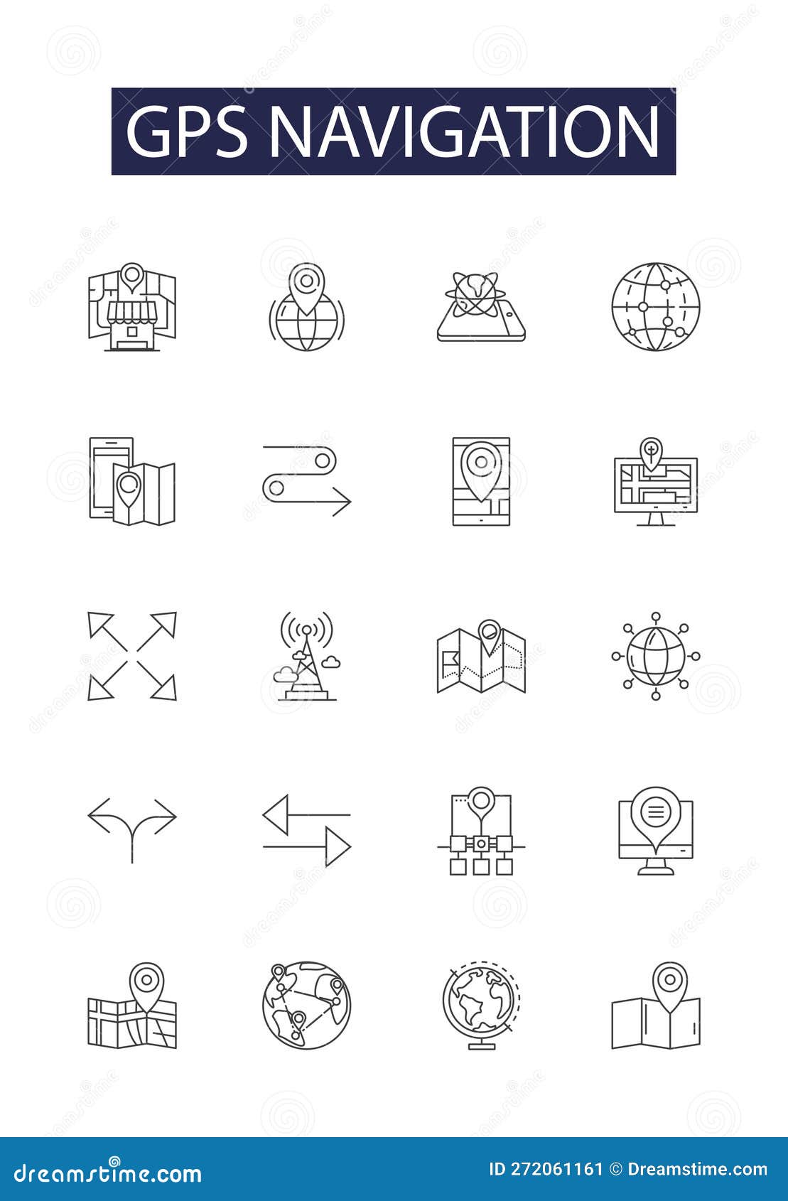 Plotting Course Line Icons Collection Navigation Route Mapping Direction Guide Charting