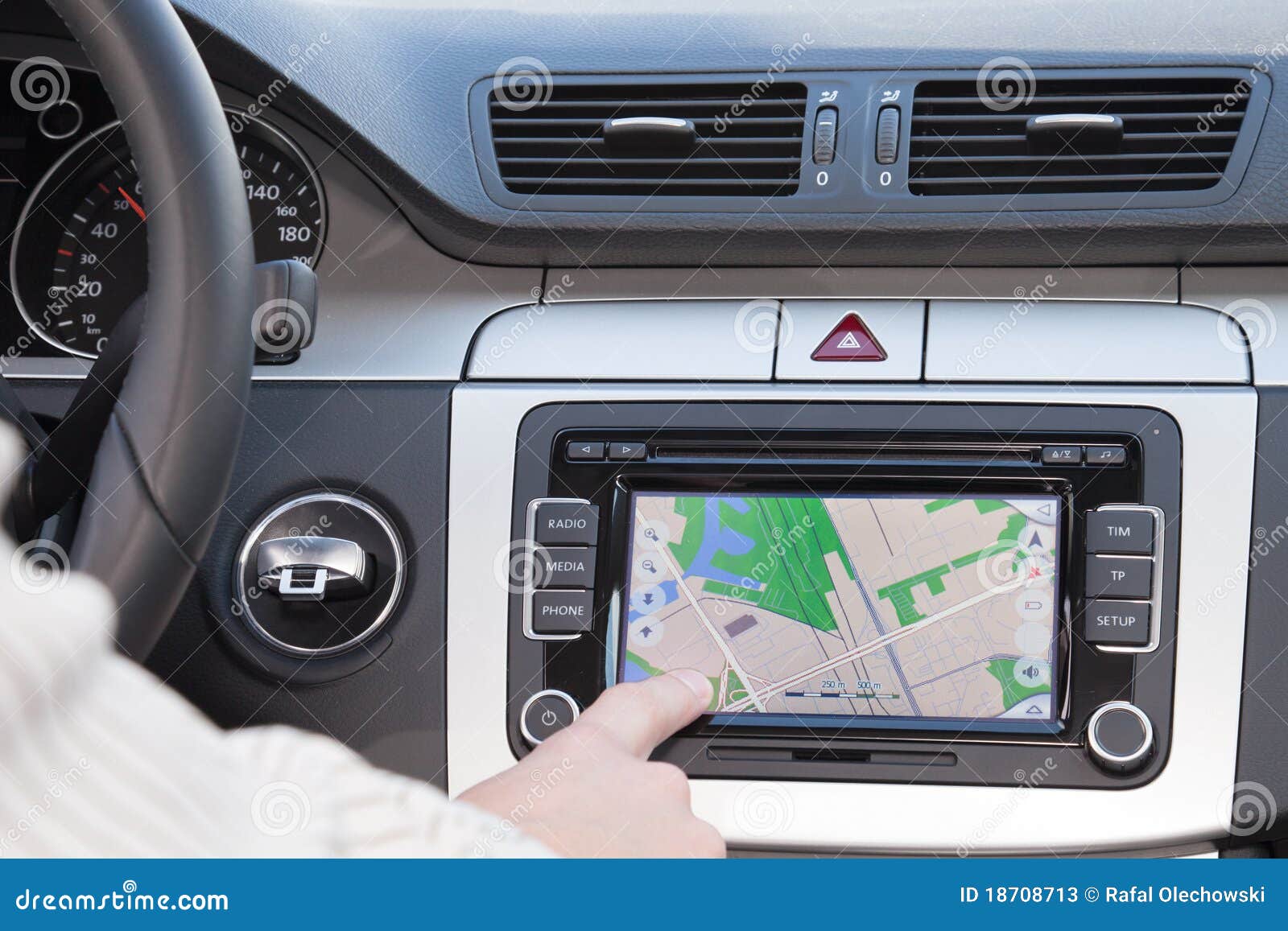 GPS Navigation in Luxury Car Stock Image - Image of automotive ...